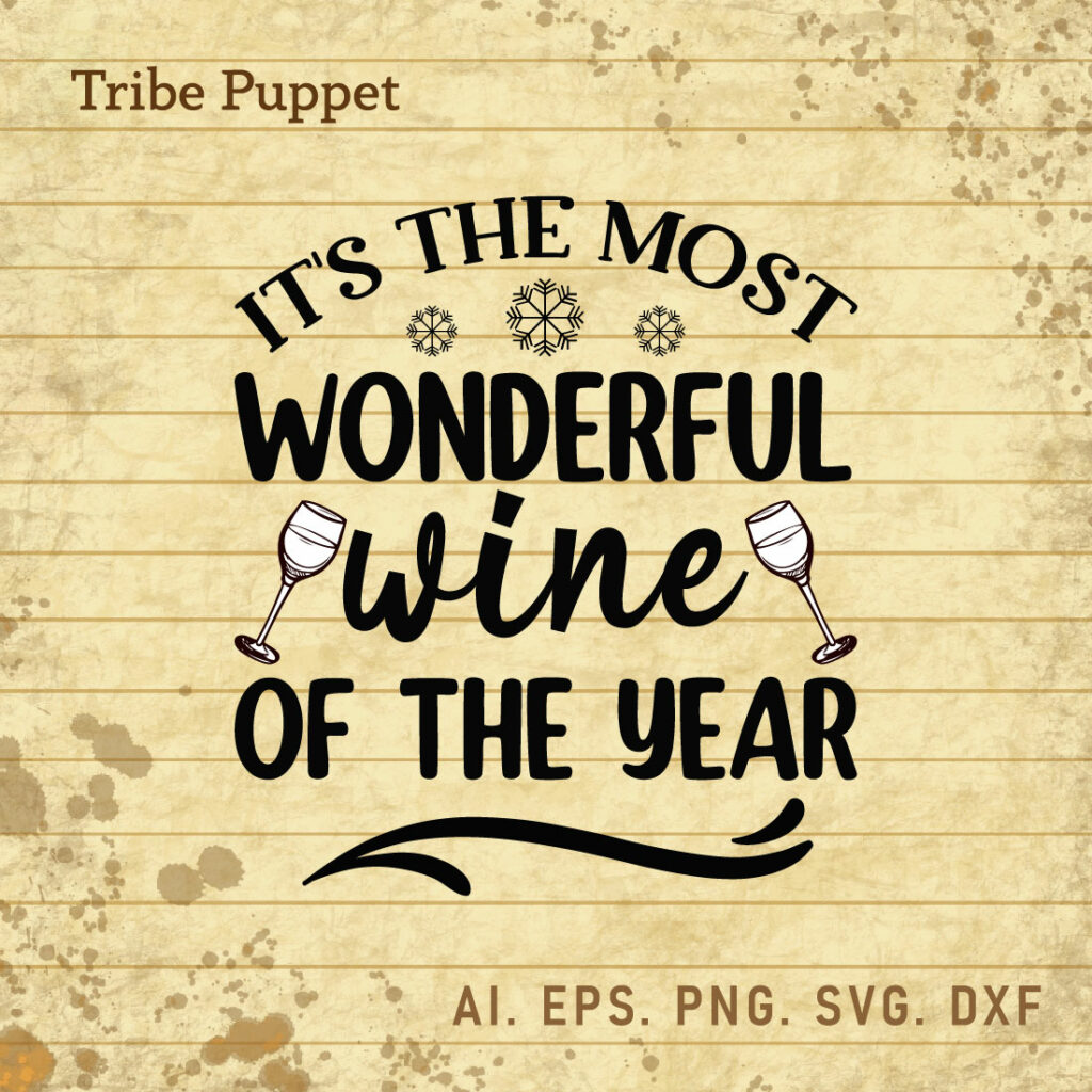 Wine Typography SVG - MasterBundles