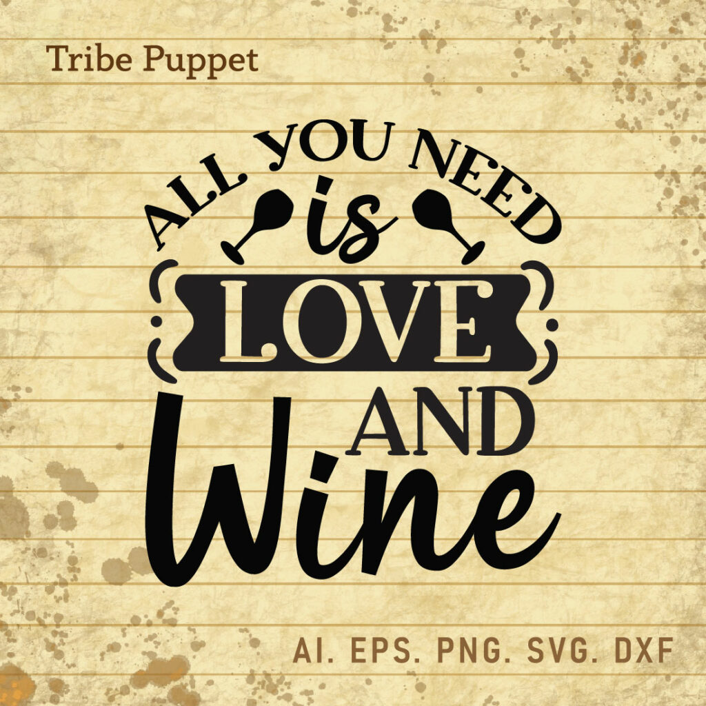 Wine Typography SVG - MasterBundles