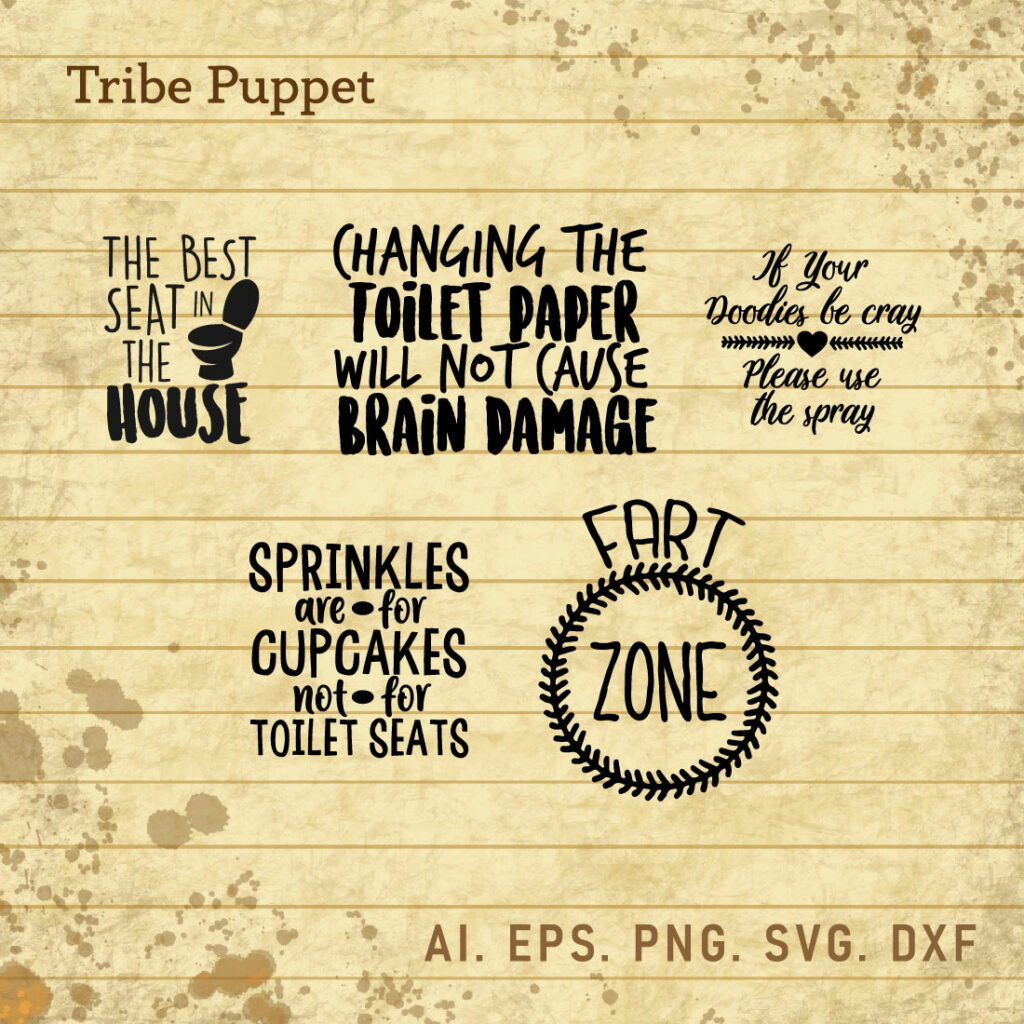 Bathroom Typography - MasterBundles