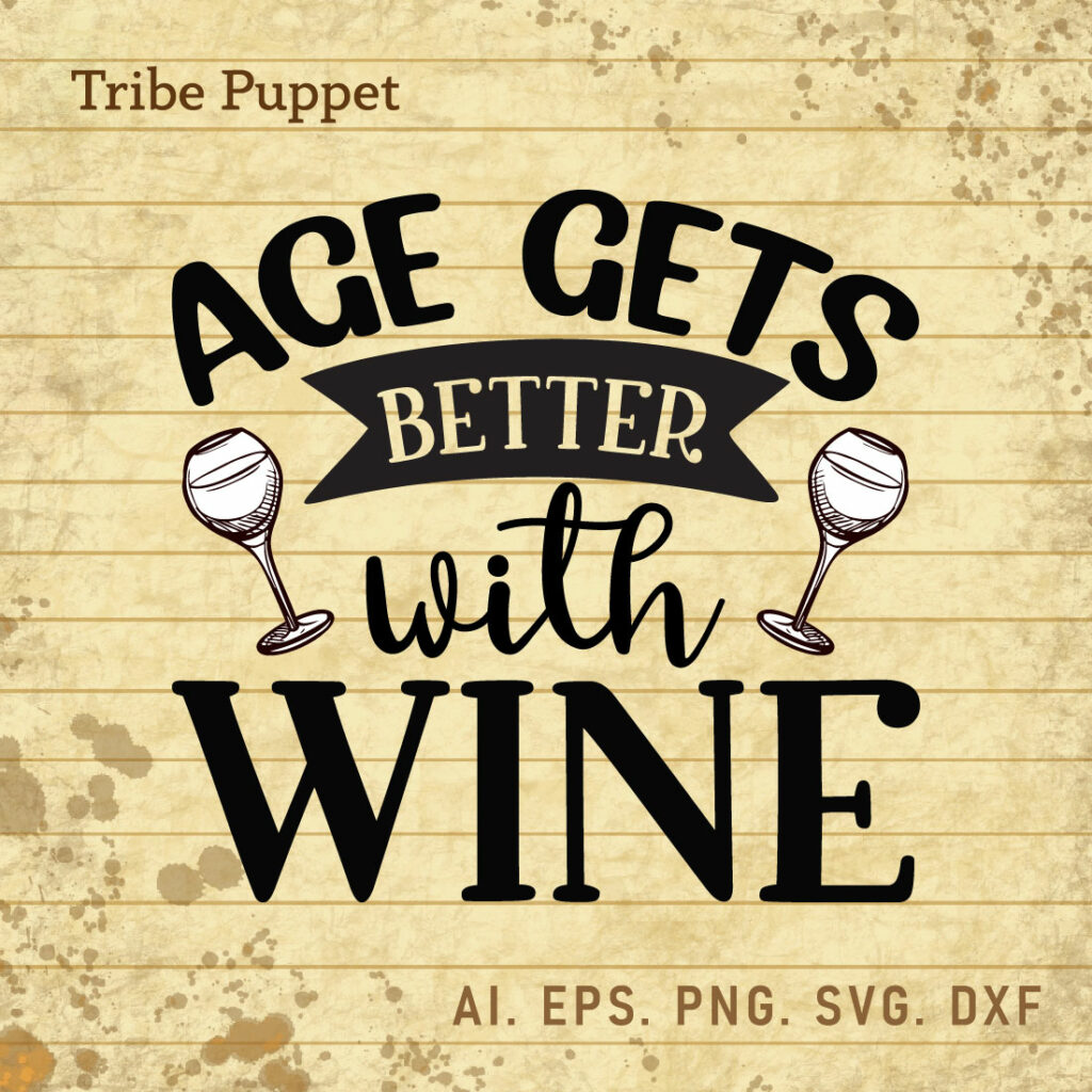 Wine Typography SVG - MasterBundles
