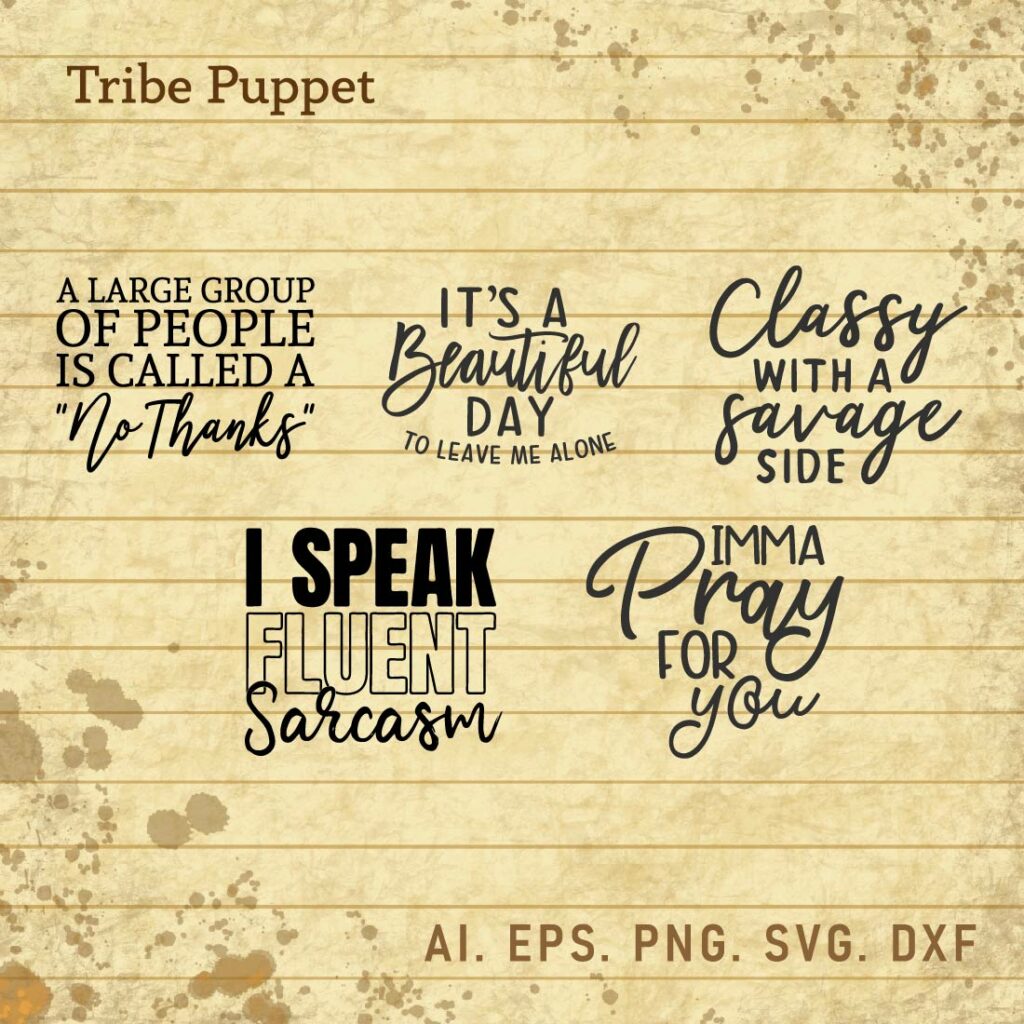 Sarcastic typography - MasterBundles