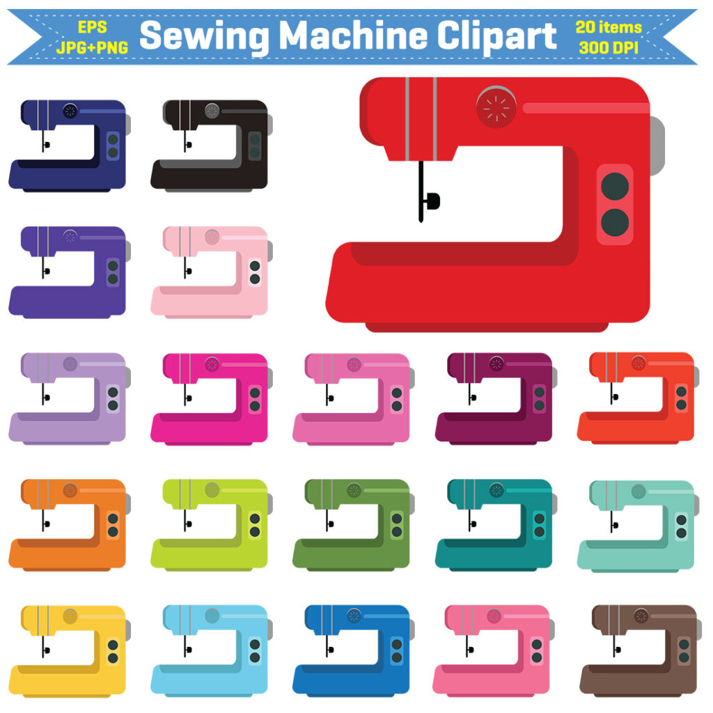 Sewing Machine Clipart - MasterBundles, Sewing Machine Clipart Sticker ...