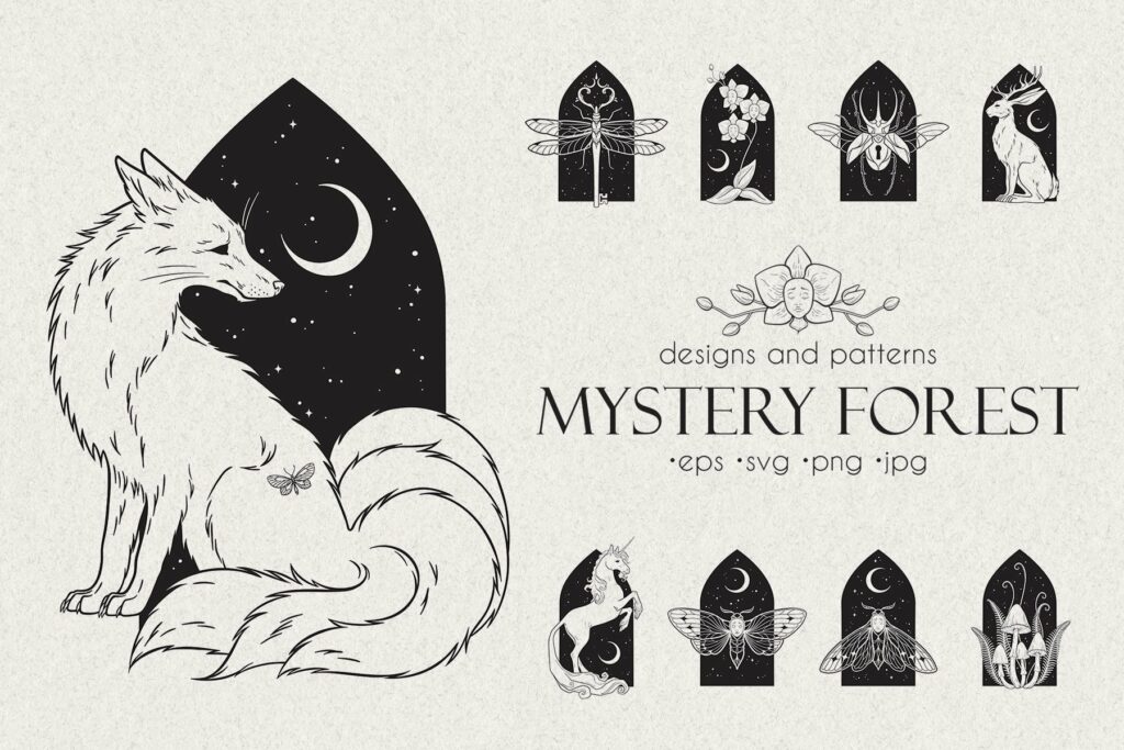 Mystery Forest Arts and Patterns – MasterBundles