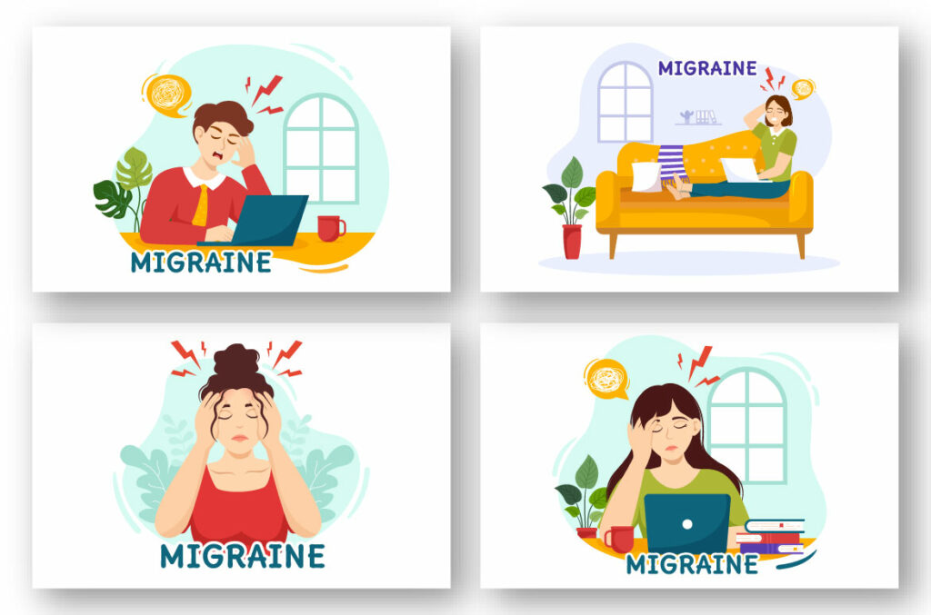 13 Migraine Vector Illustration - MasterBundles