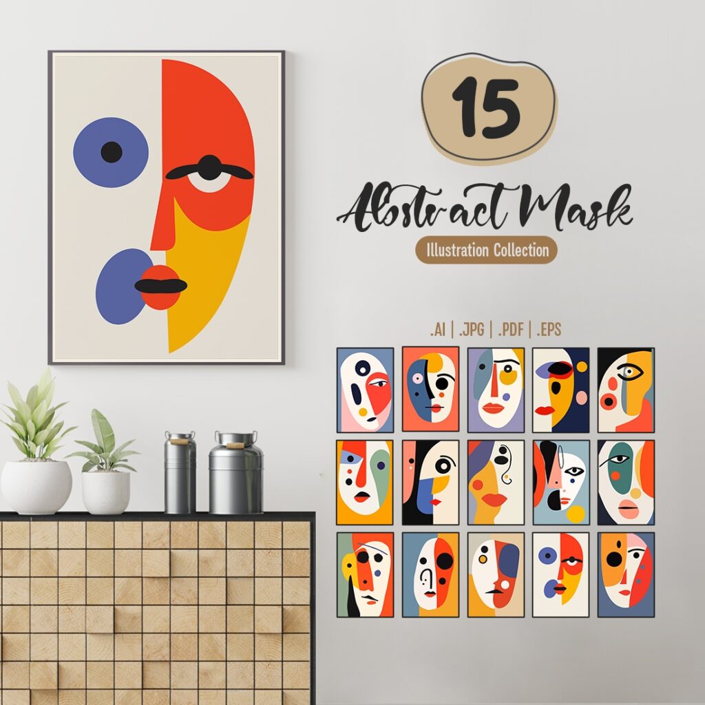 Colorful and Expressive Abstract Art Prints Inspired by Masks ...