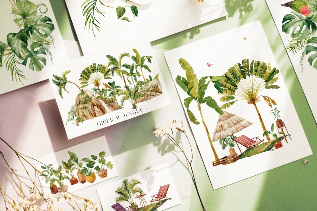 Tropical jungle - watercolor set – MasterBundles