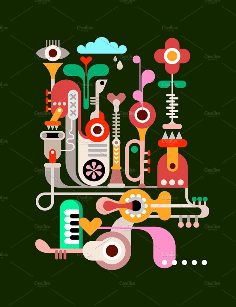 Music Jukebox, Abstract art design – MasterBundles