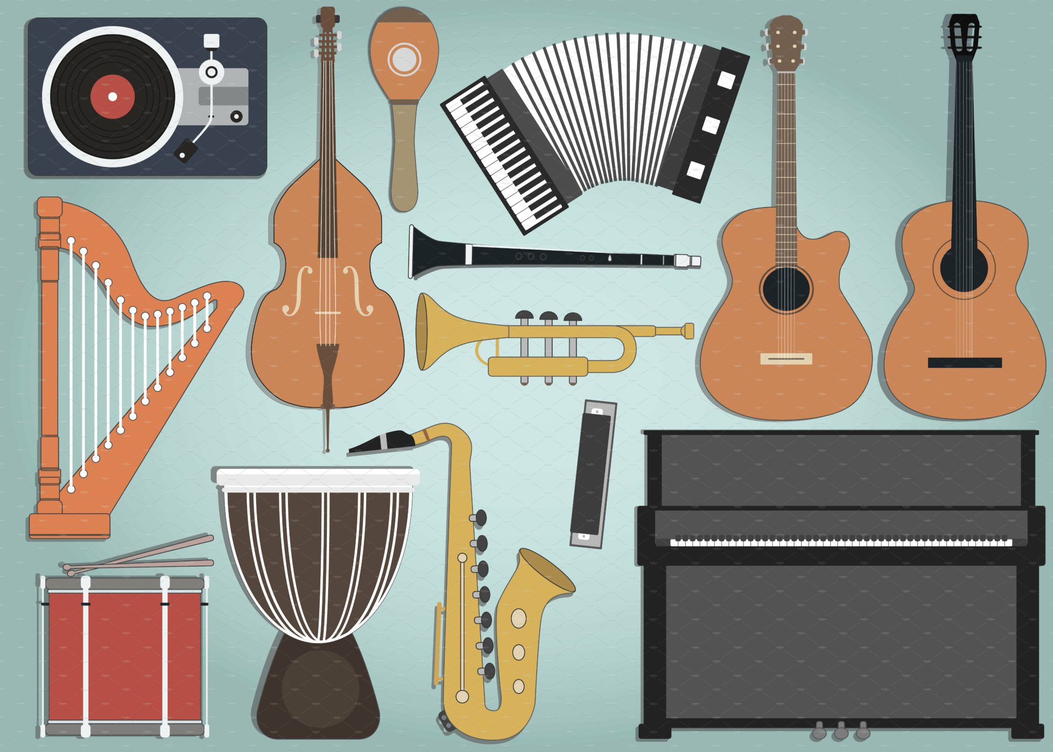 Music Instruments Vector Set – MasterBundles