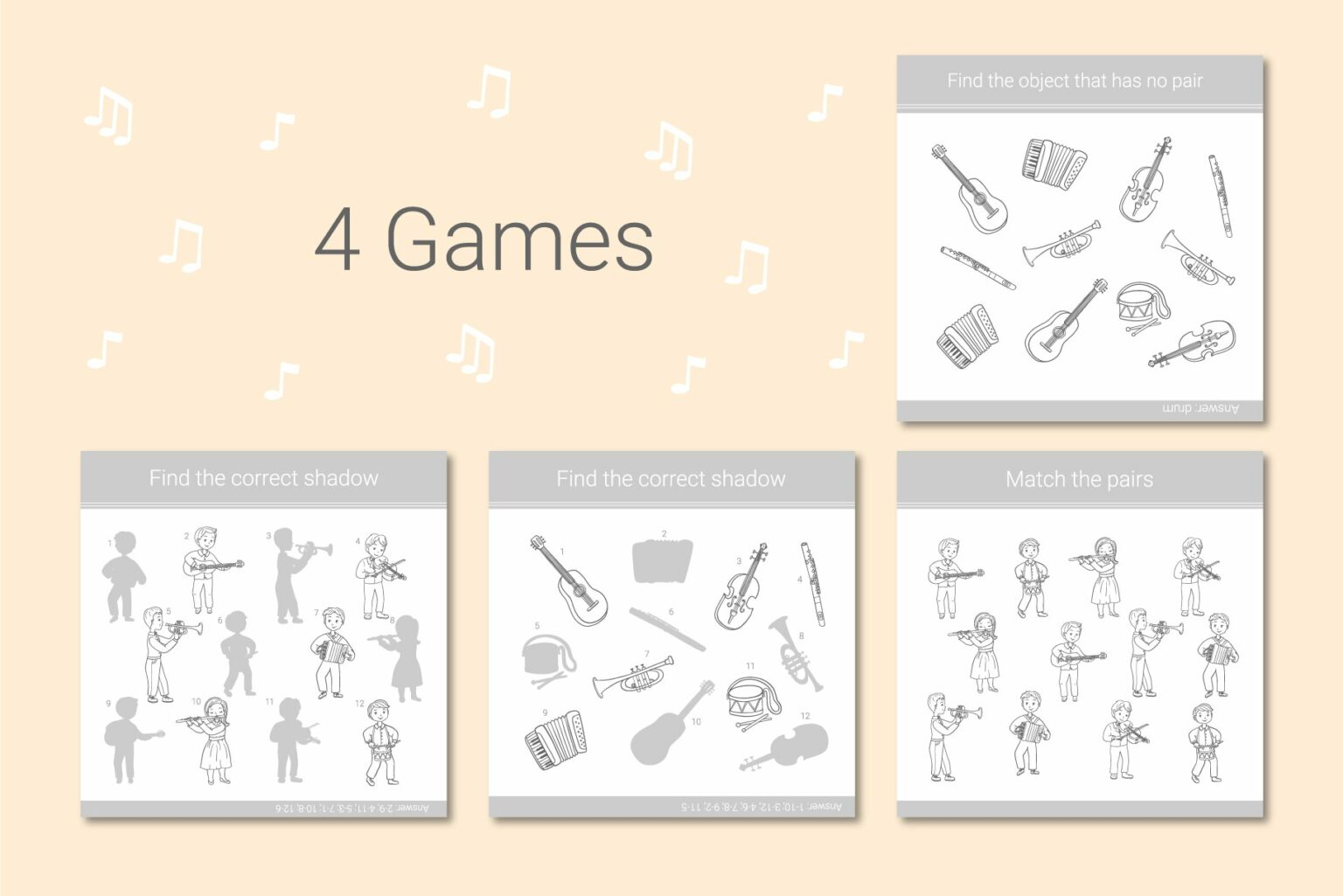 Musical Instruments Kids Activities – MasterBundles