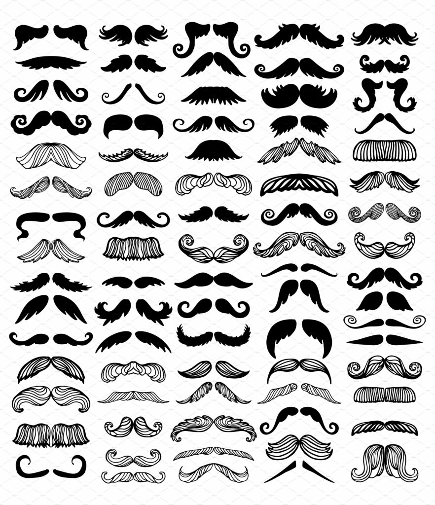 Black silhouette vector mustache – MasterBundles
