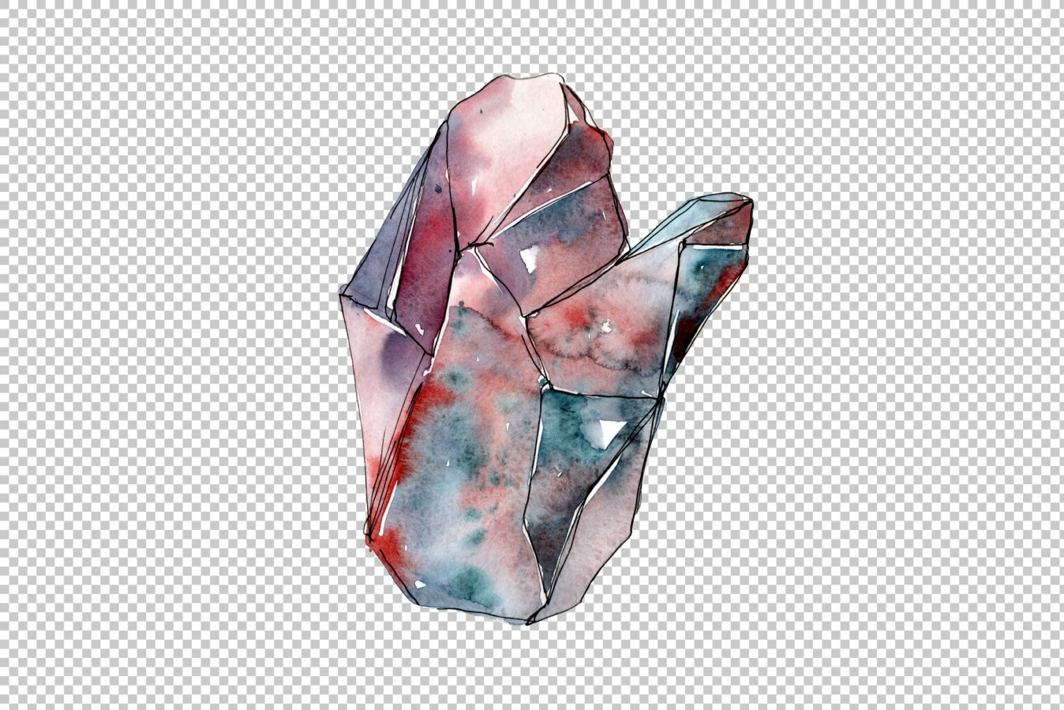 Blue mineral PNG watercolor set – MasterBundles