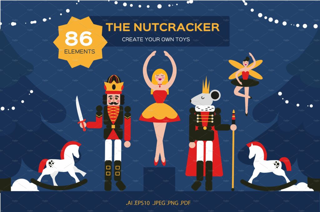 Nutcracker Christmas Set Vector – MasterBundles