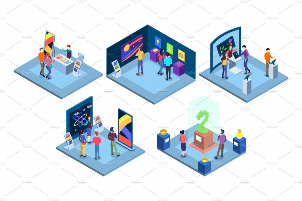 Exhibitions illustrations set – MasterBundles