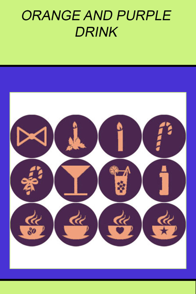 ORANGE AND PURPLE DRINK ROUND ICONS - MasterBundles