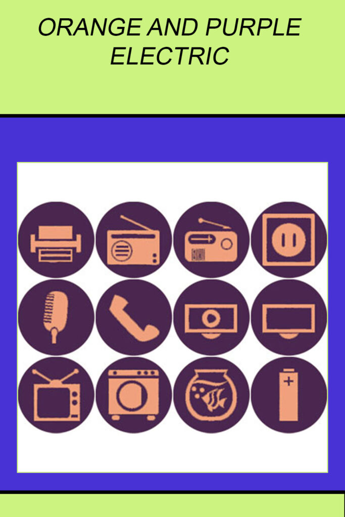 ORANGE AND PURPLE ELECTRIC ROUND ICONS - MasterBundles