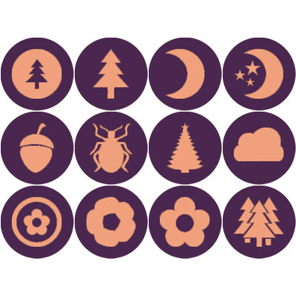 ORANGE AND PURPLE NATURE ROUND ICONS - MasterBundles