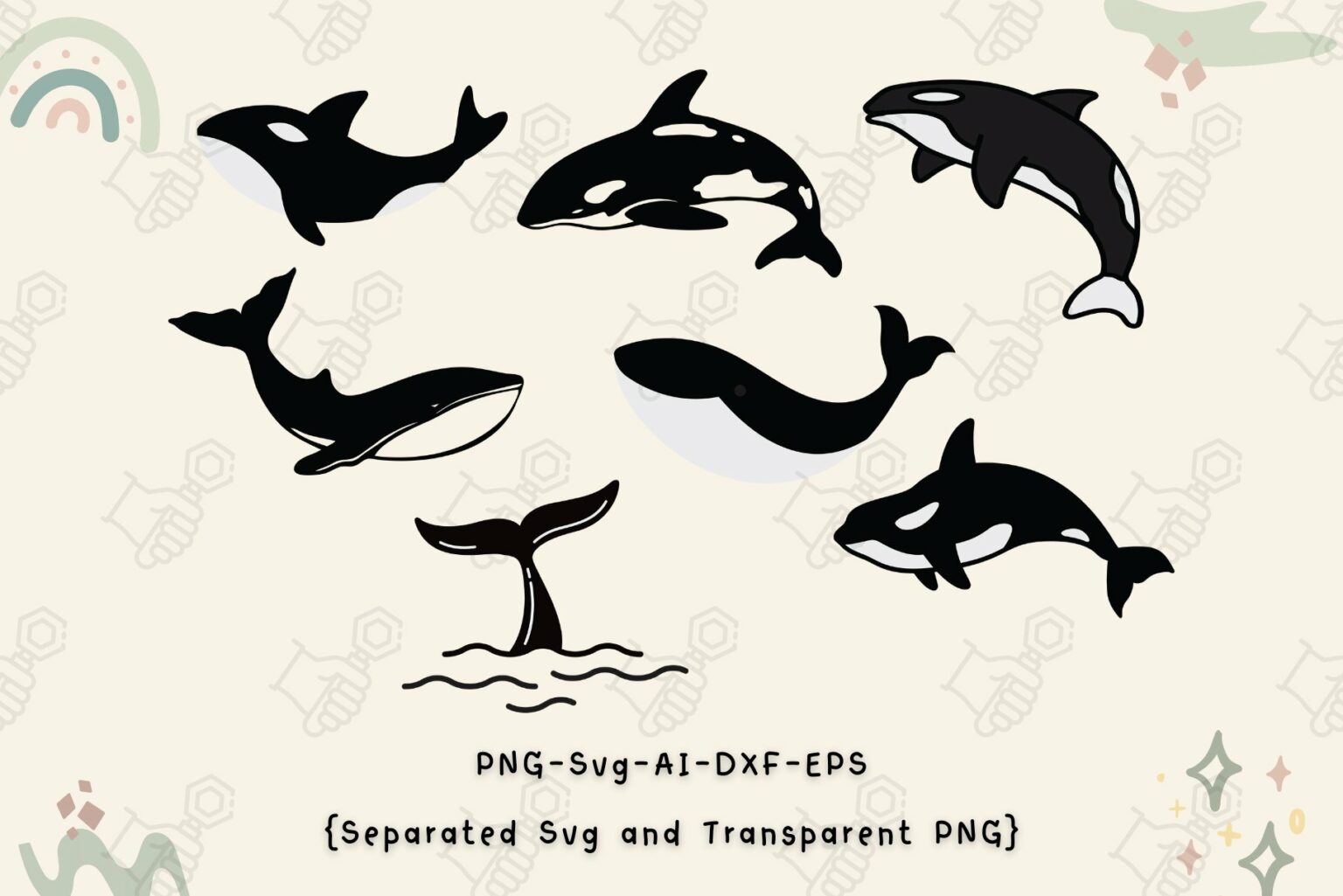 Orca svg, Orca whales svg, Shark svg – MasterBundles