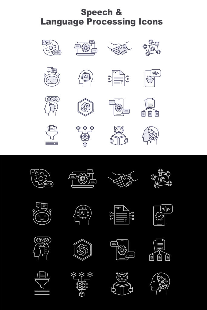 Speech & Language Processing Iconography: Vector Icons for Dialog ...