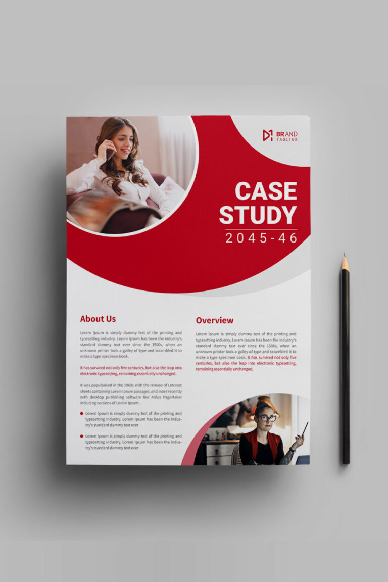 Case study flyer template design - MasterBundles