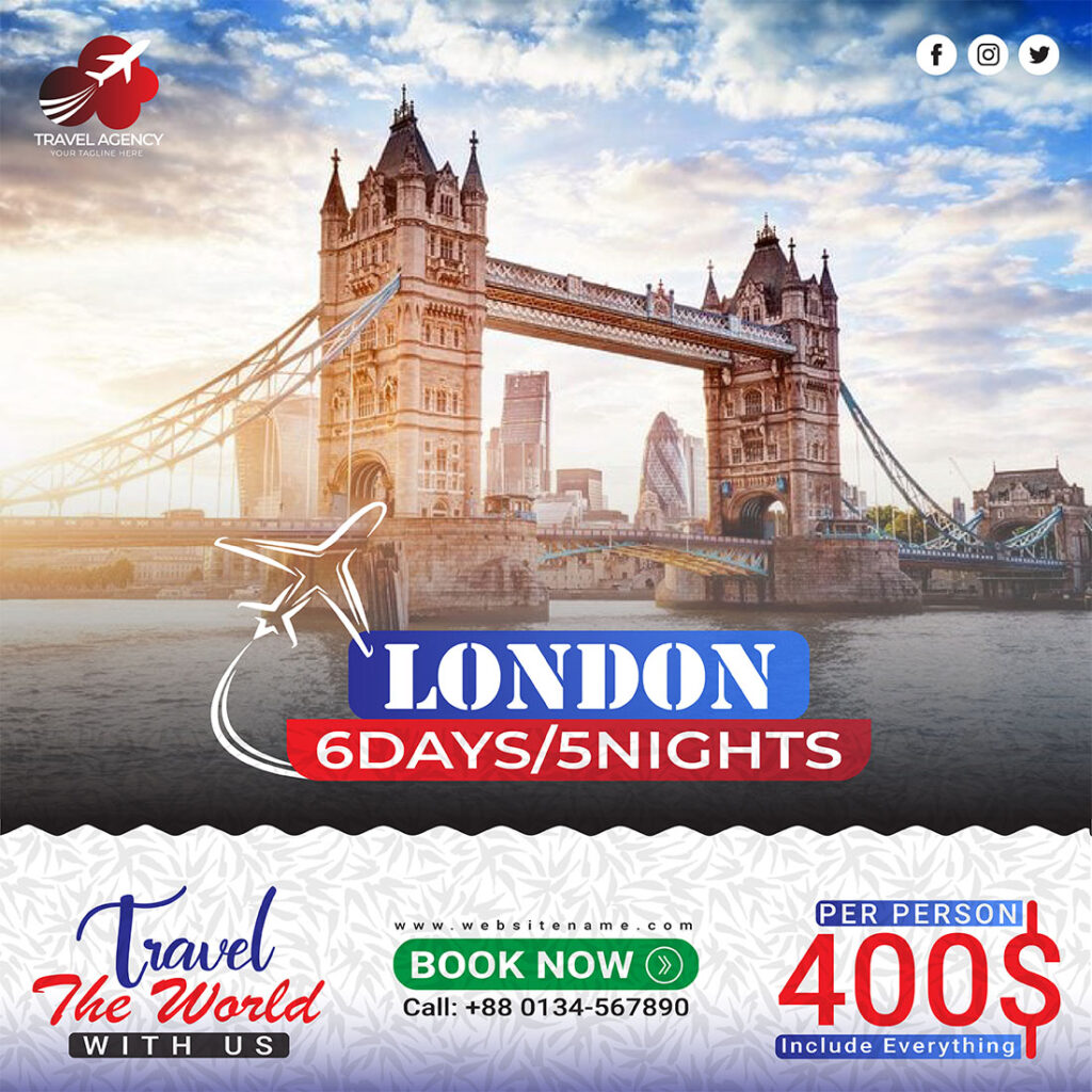 Travel Agency Social media post Design - MasterBundles, social media ...