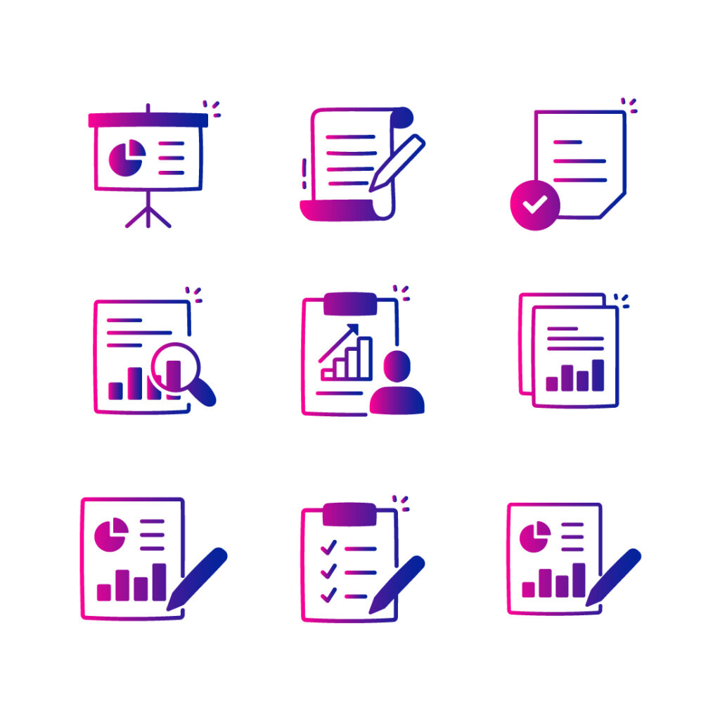 Executive Summary Report Icons: Key Findings, Insights, Management ...