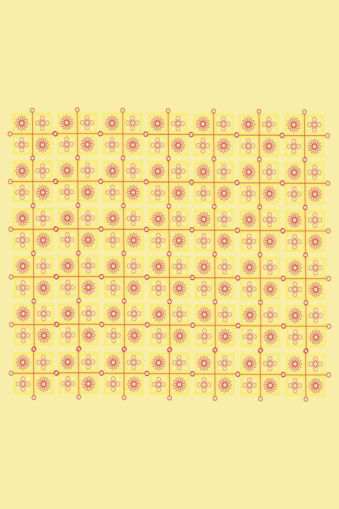 Cute modern square floral pattern design. - MasterBundles