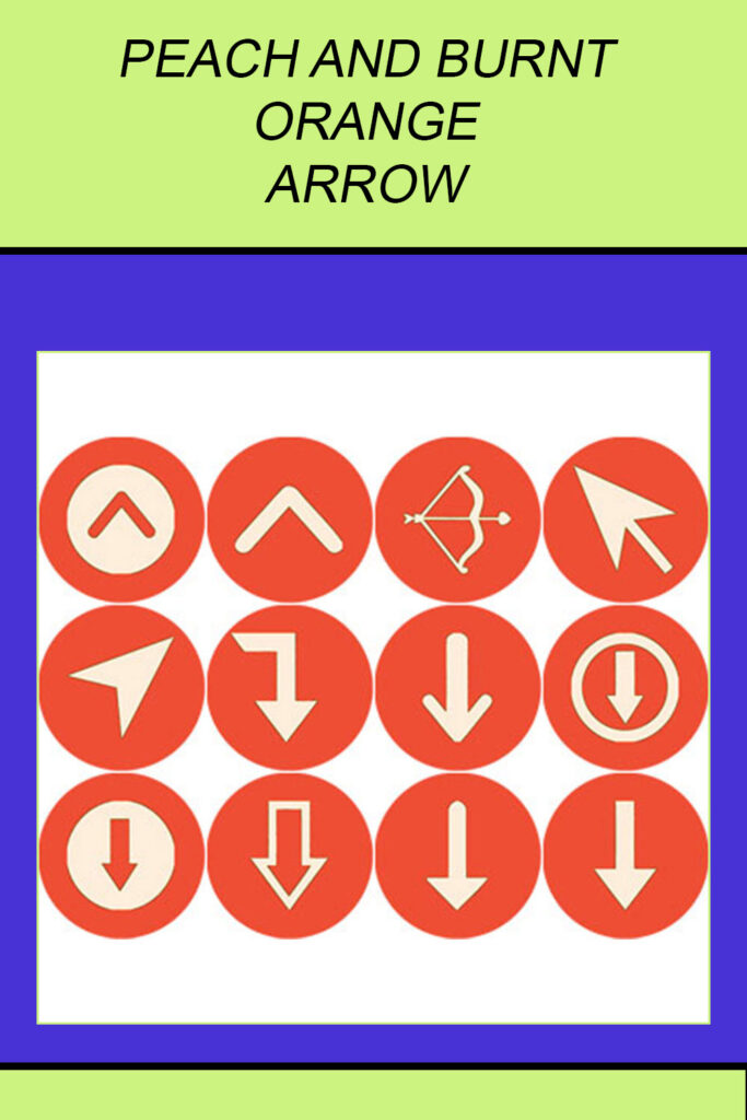 PEACH AND BURNT ORANGE ARROW ROUND ICONS - MasterBundles