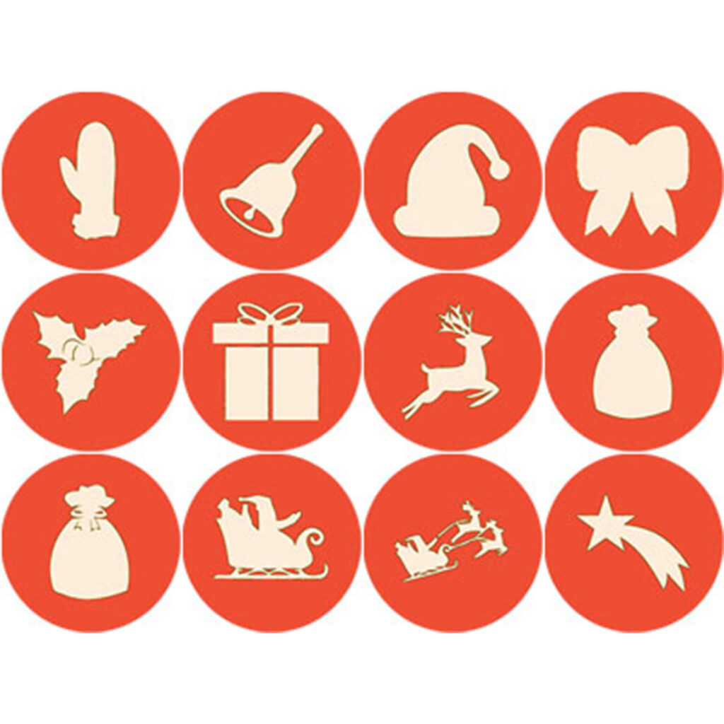 PEACH AND BURNT ORANGE CHRISTMAS ROUND ICONS - MasterBundles