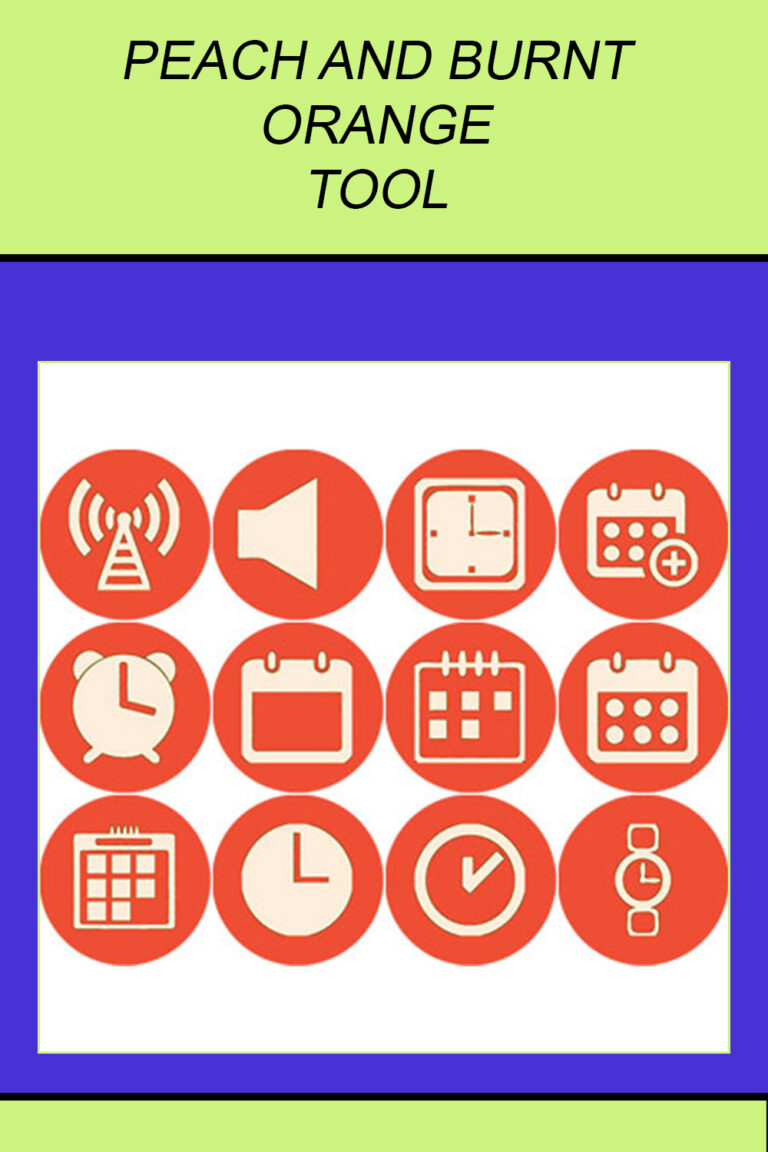 PEACH AND BURNT ORANGE TOOL ROUND ICONS - MasterBundles
