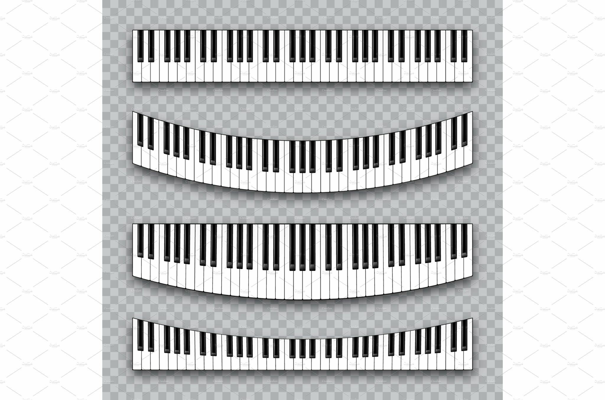 Realistic piano keys collection – MasterBundles
