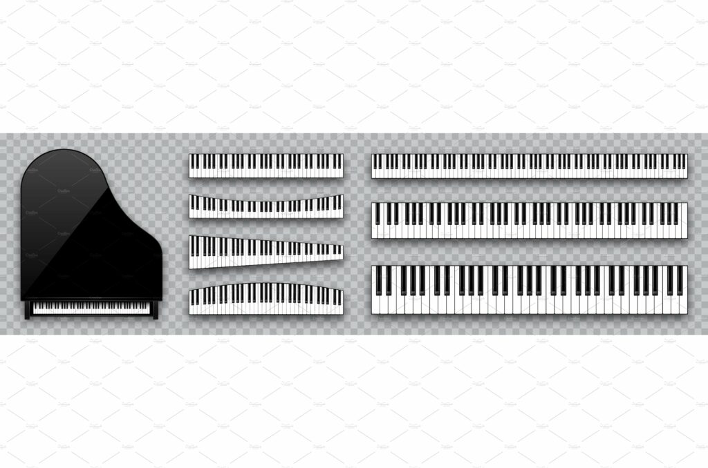 Realistic piano keys collection – MasterBundles