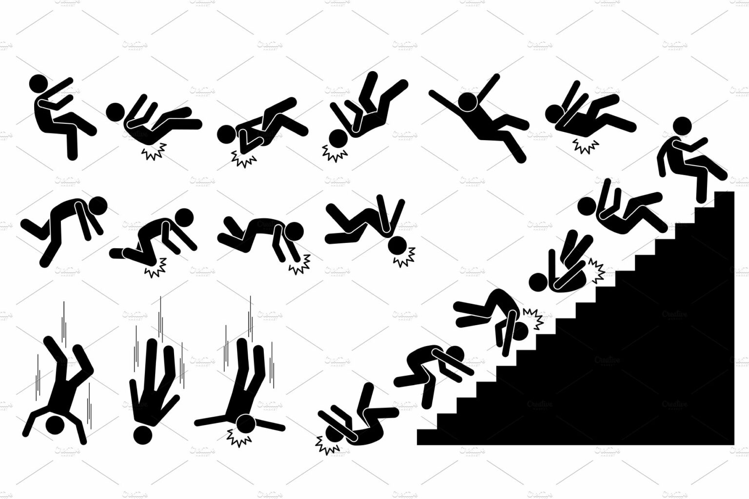 Man Falling Down Accident Stair Case – MasterBundles