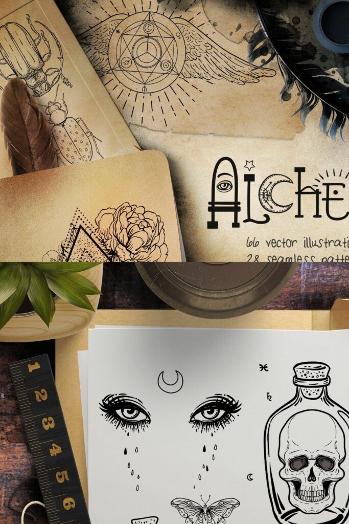 100 ALCHEMY. Magic Vector Set. – MasterBundles