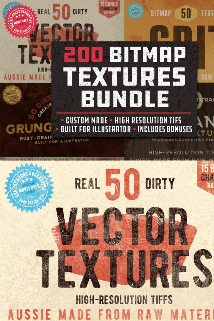 200 Grunge Bitmap Textures Bundle – MasterBundles