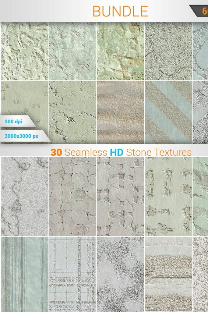 30 Seamless Stone HD Textures Bundle – MasterBundles