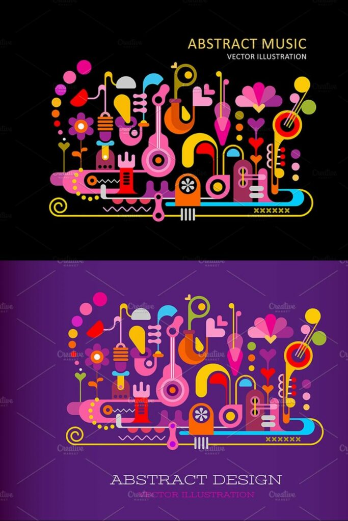 4 Abstract Music Vector Backgrounds – MasterBundles