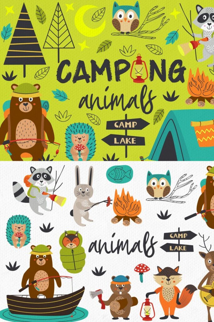 camping with animals – MasterBundles