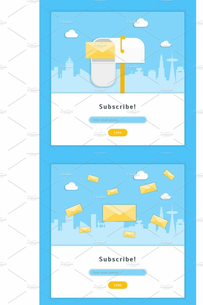 Cartoon Email Subscribe Card – MasterBundles