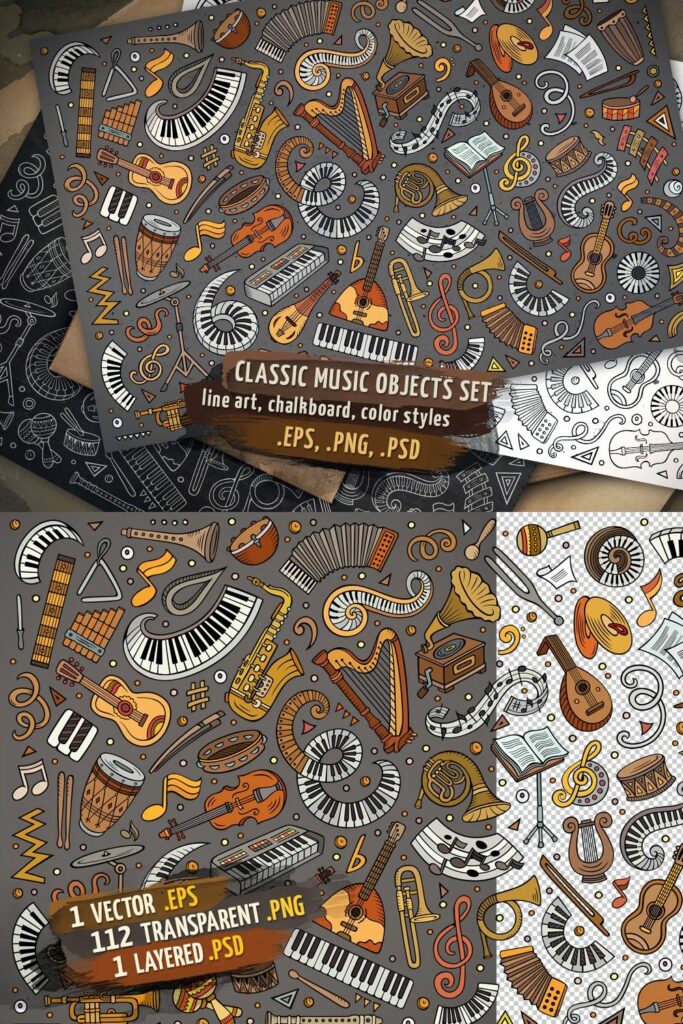 Classic Music Objects Set – MasterBundles