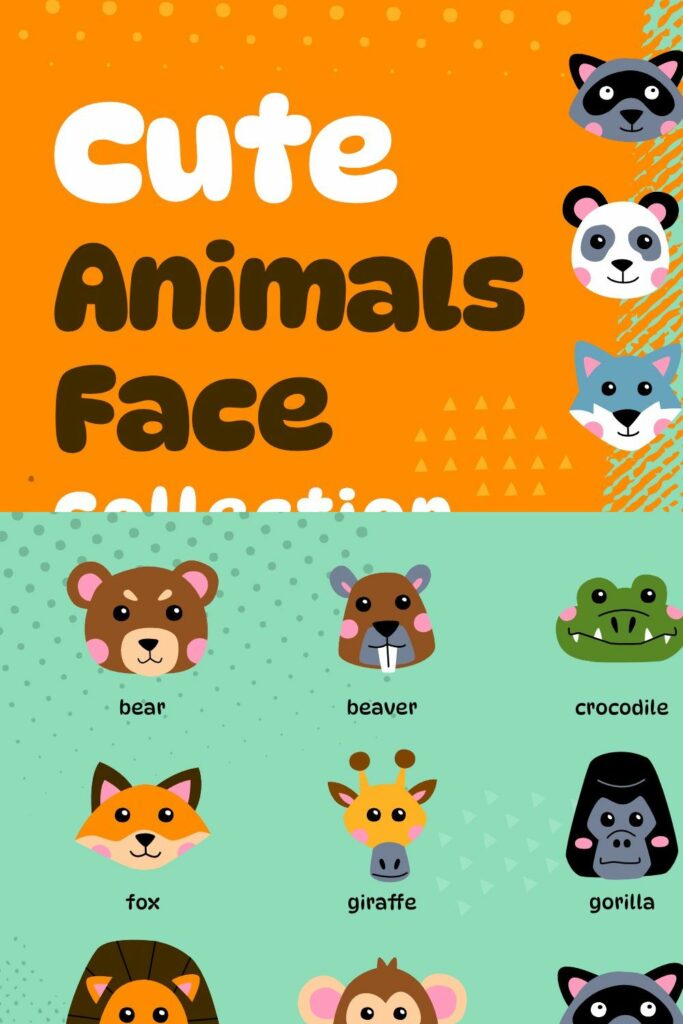 Cute Animals Face Collection Vol 1 – MasterBundles