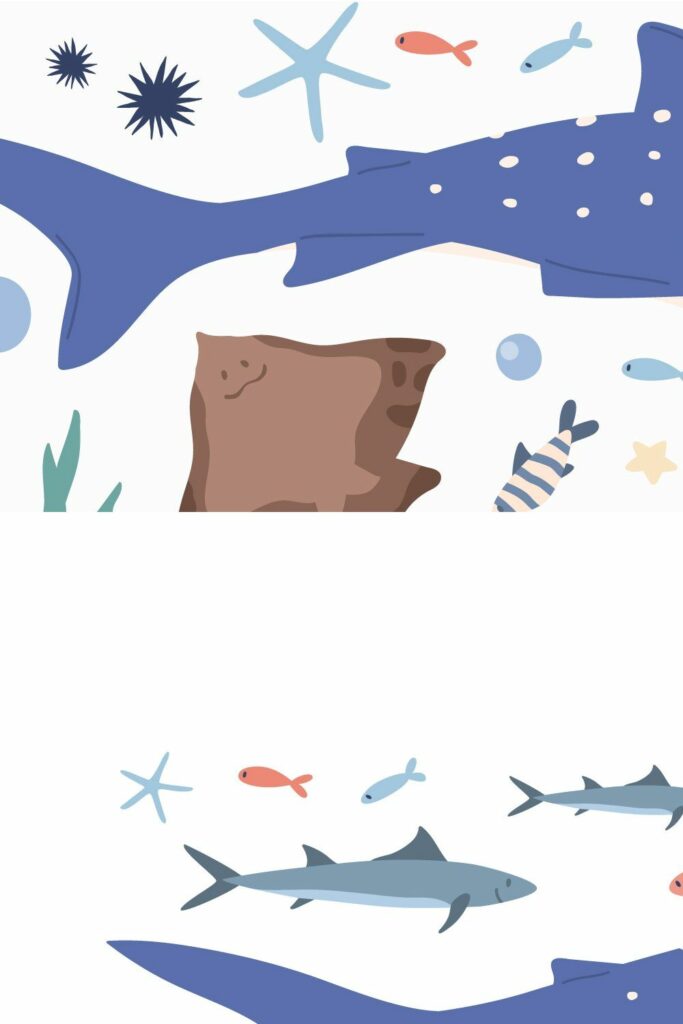 Fish, marine animals and plants set – MasterBundles