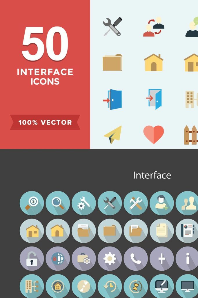 Flat Icons Interface Set – MasterBundles