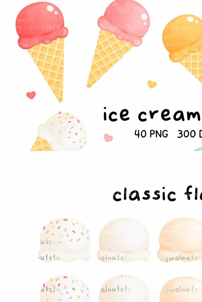 Ice Cream Cones Clipart – MasterBundles