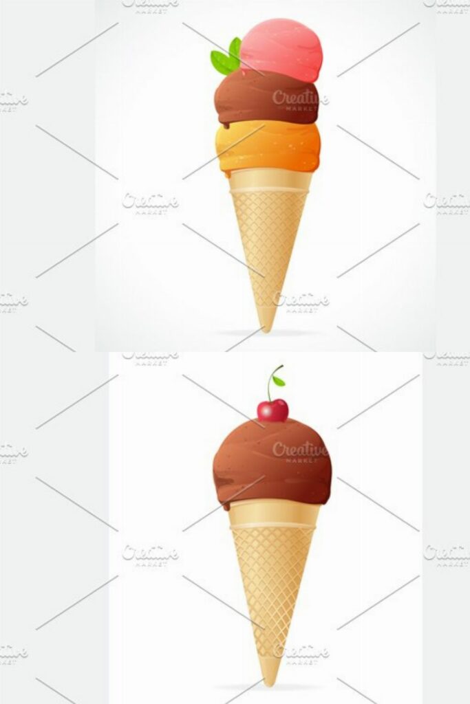 Ice Cream, Cones. Vector – MasterBundles