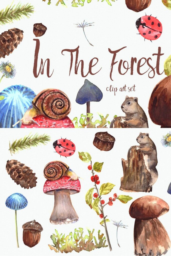 In The Forest - Clip Art Set – MasterBundles