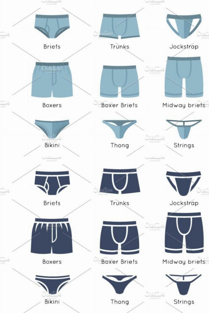 Male underwear types flat icons set – MasterBundles