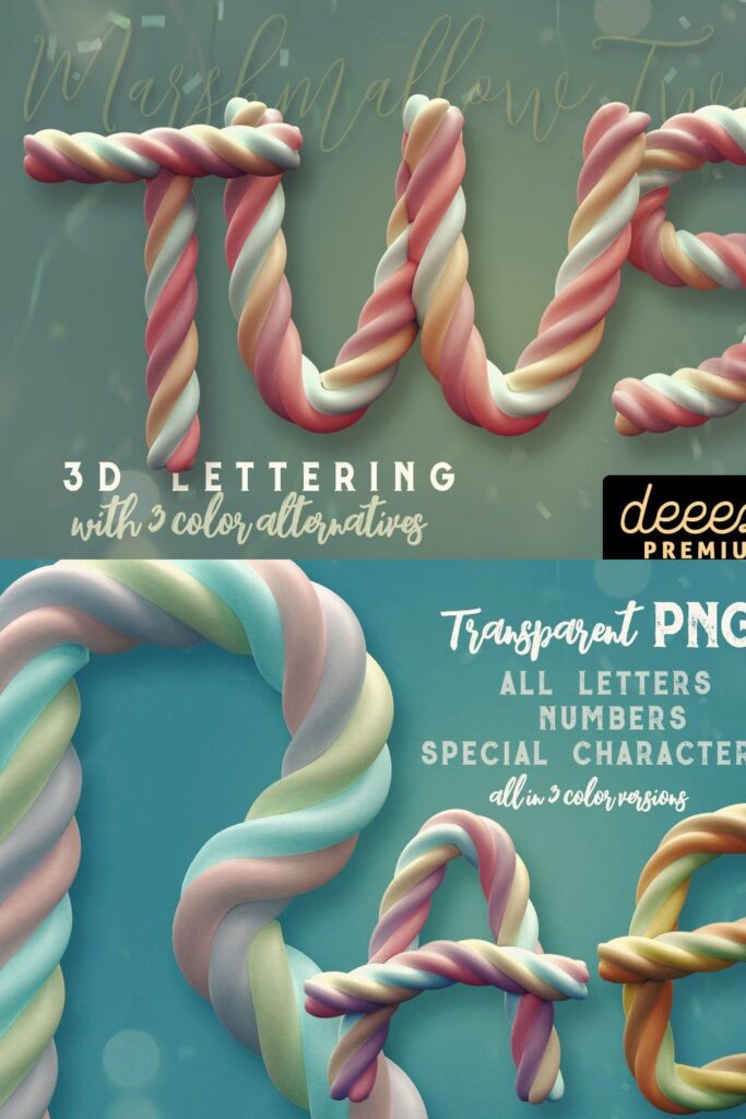 Marshmallow Twist - 3D Lettering – MasterBundles