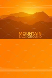 Mountain range over sunset. Vector. – MasterBundles