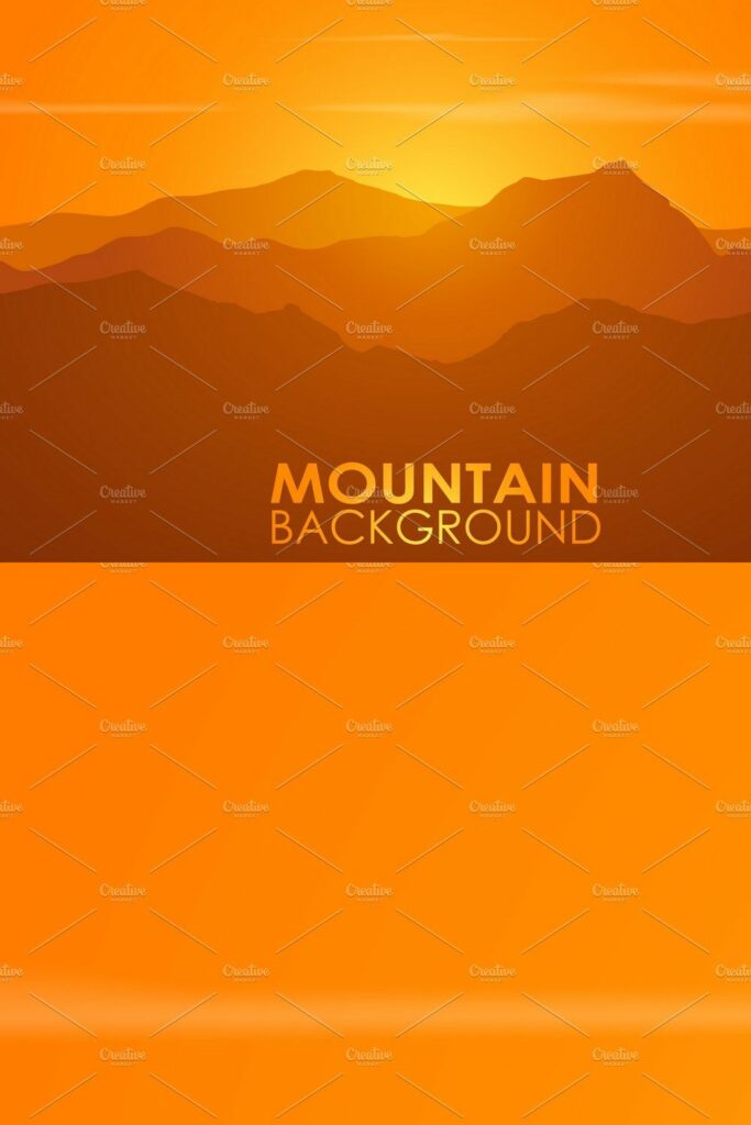 Mountain range over sunset. Vector. – MasterBundles