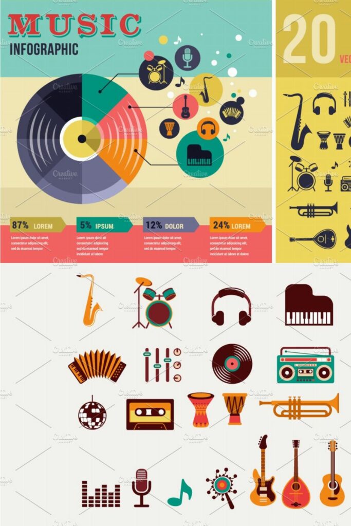 Music infographic – MasterBundles